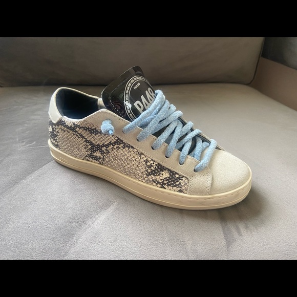 P448 | Shoes | P448 John Silver Python Blue Lace Sneakers | Poshmark